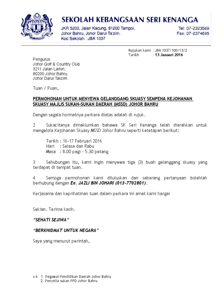 SURAT Gelanggang | PDF SURAT Gelanggang | PDF