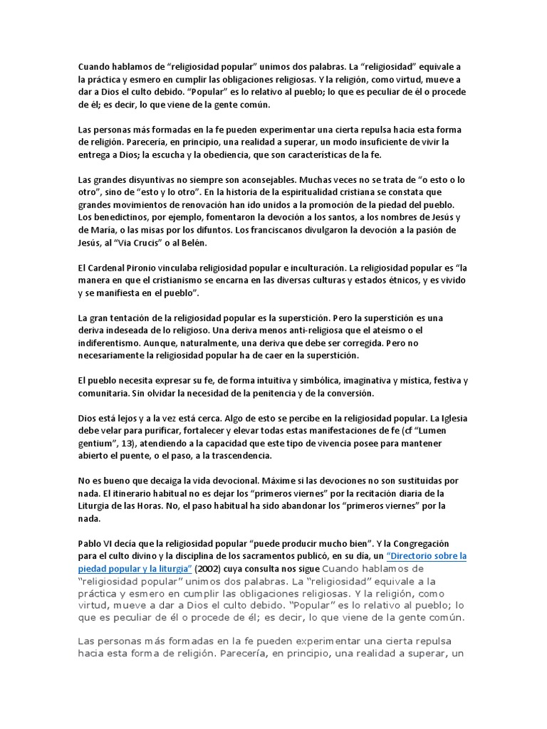 Religiosidad Popular | PDF | Estaciones de la Cruz | Dios
