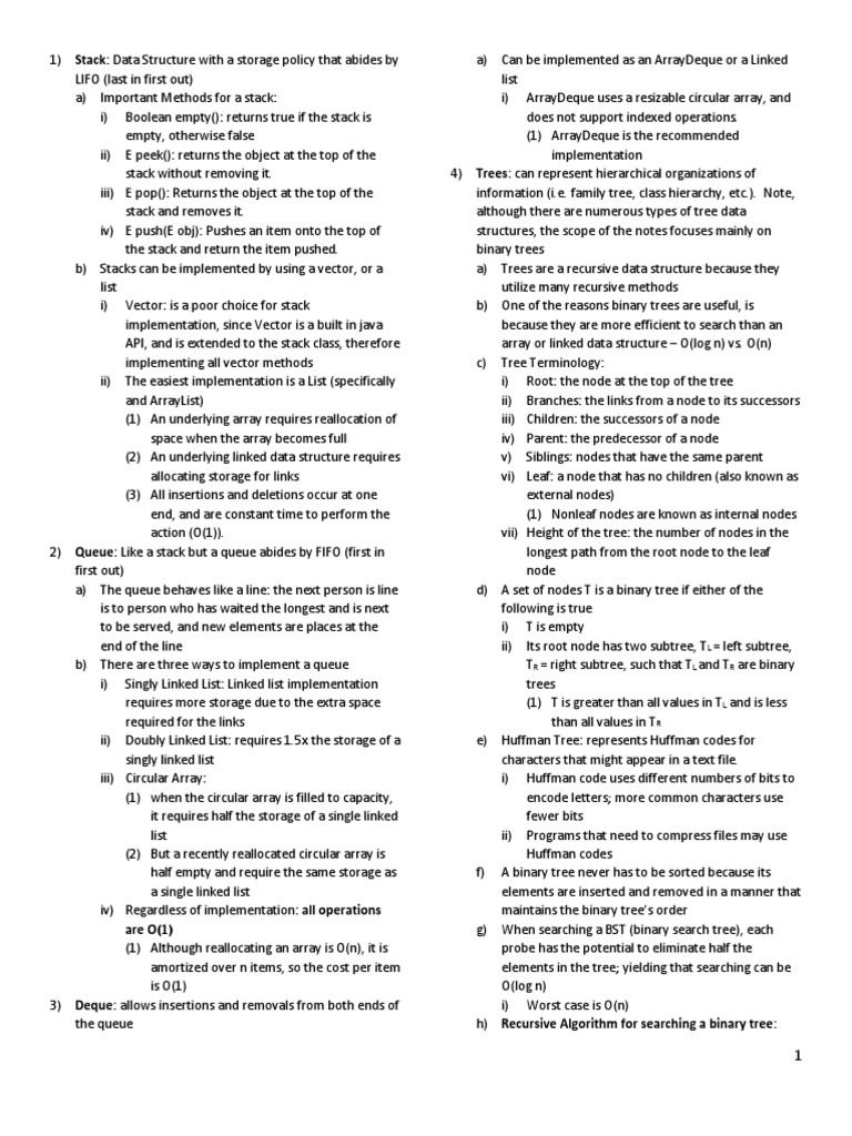 Exam II Outline | PDF | Algorithms And Data Structures | Computer Data