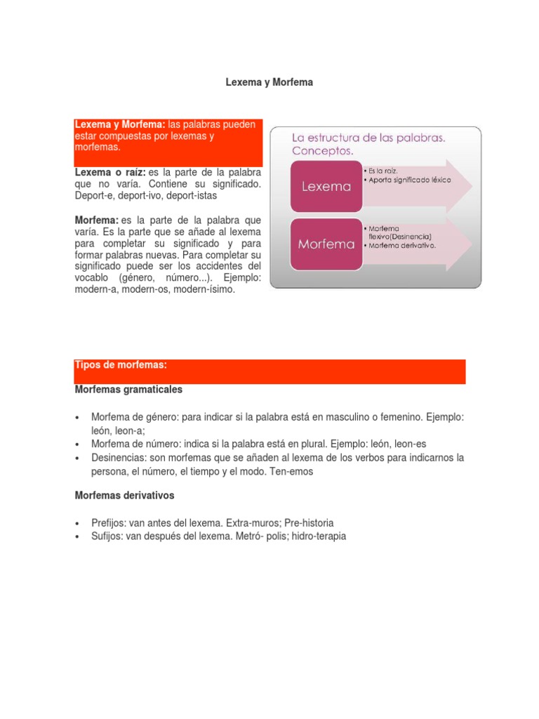 Lexema y Morfema