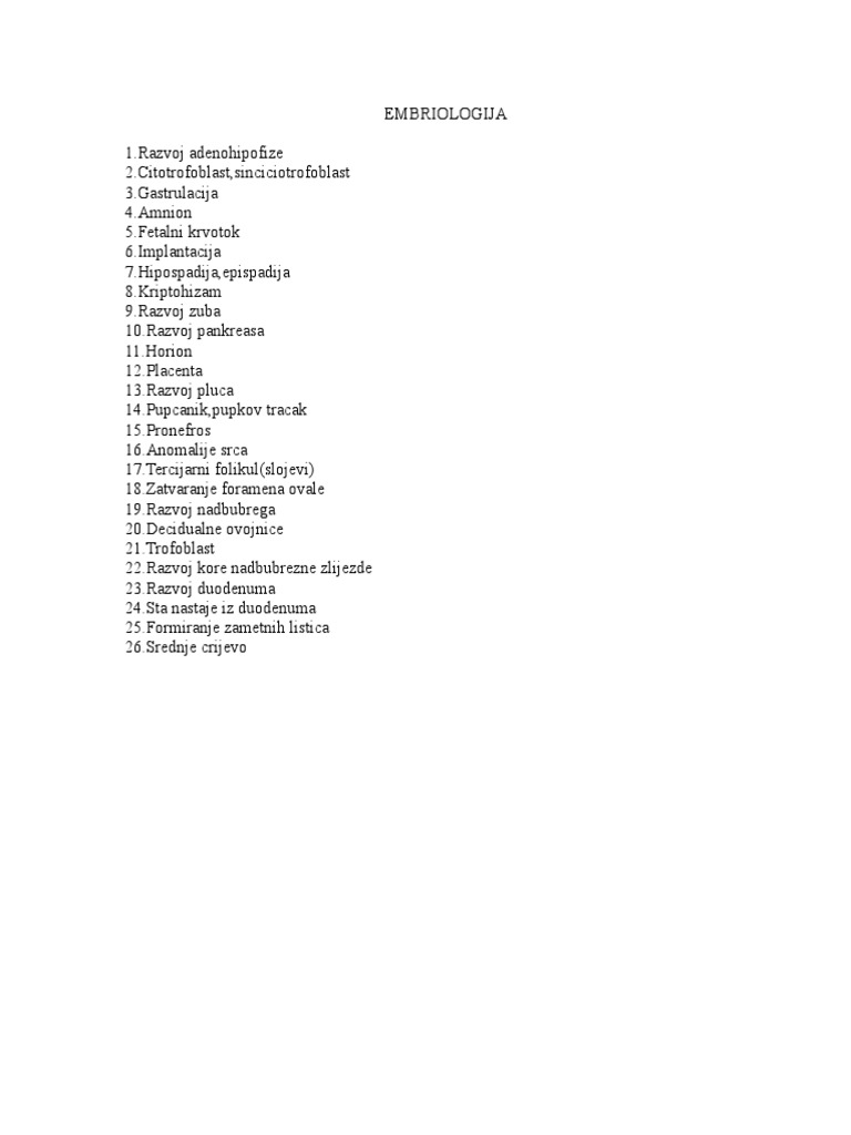 EMBRIOLOGIJA | PDF
