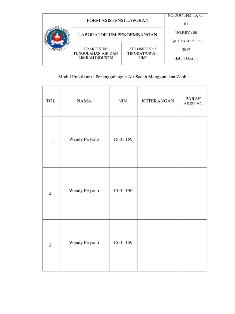 Form Asistensi | PDF