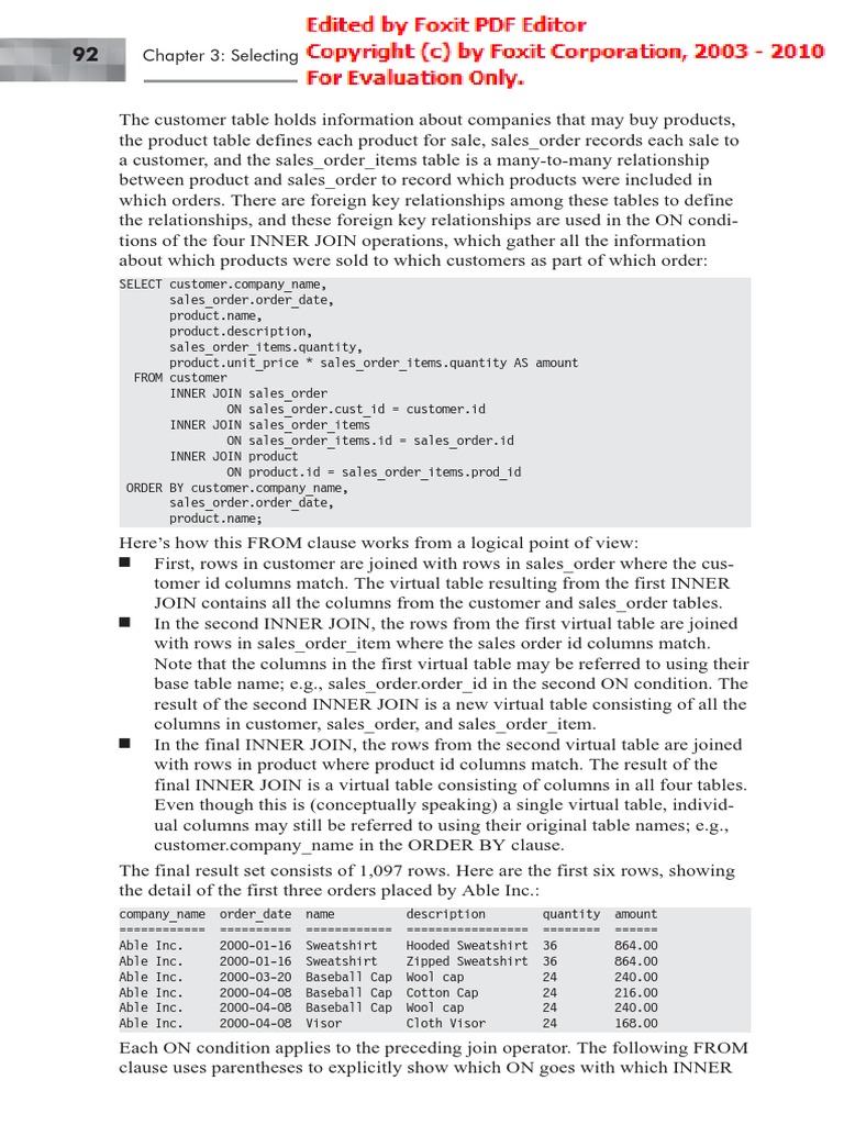 Chapter 3: Selecting | PDF | Data Management Software | Sql