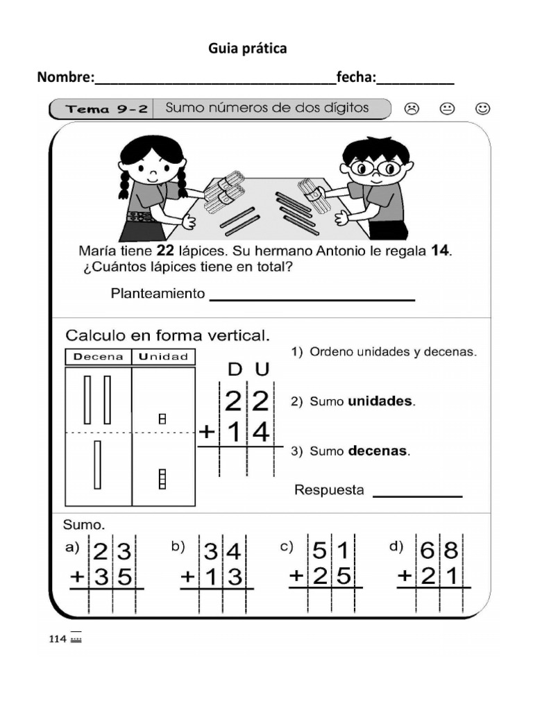 Suma y Resta 2 Digitos | PDF
