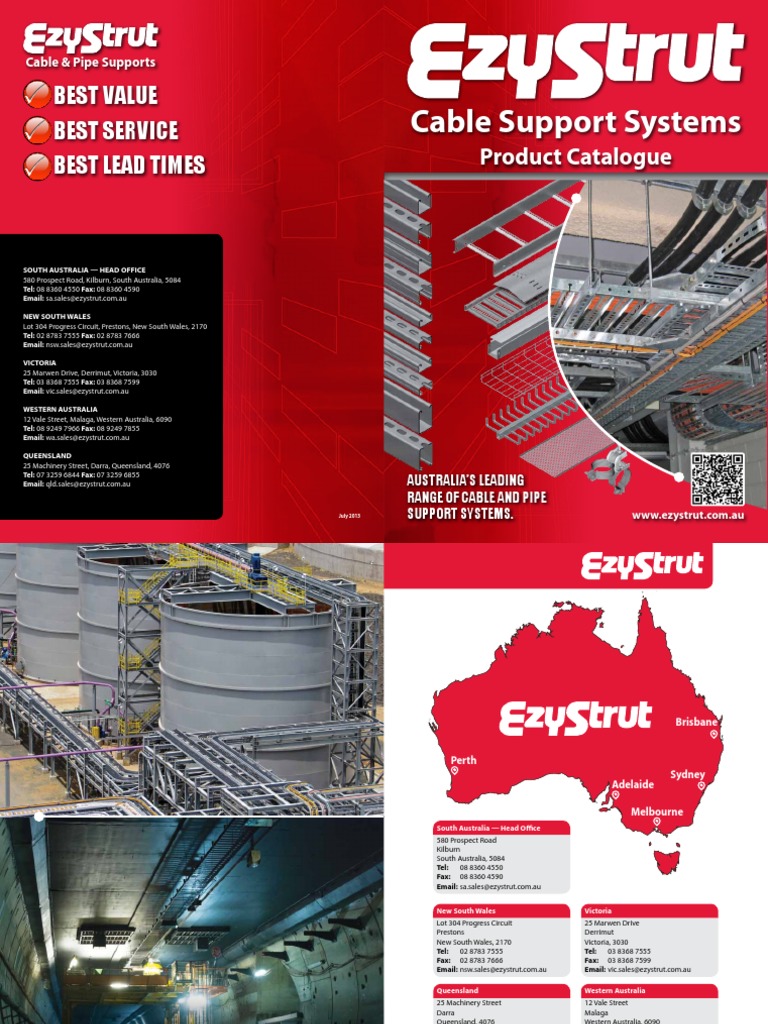 EzyStrut Cable Support Systems Catalogue Web | PDF | Corrosion | Stainless Steel