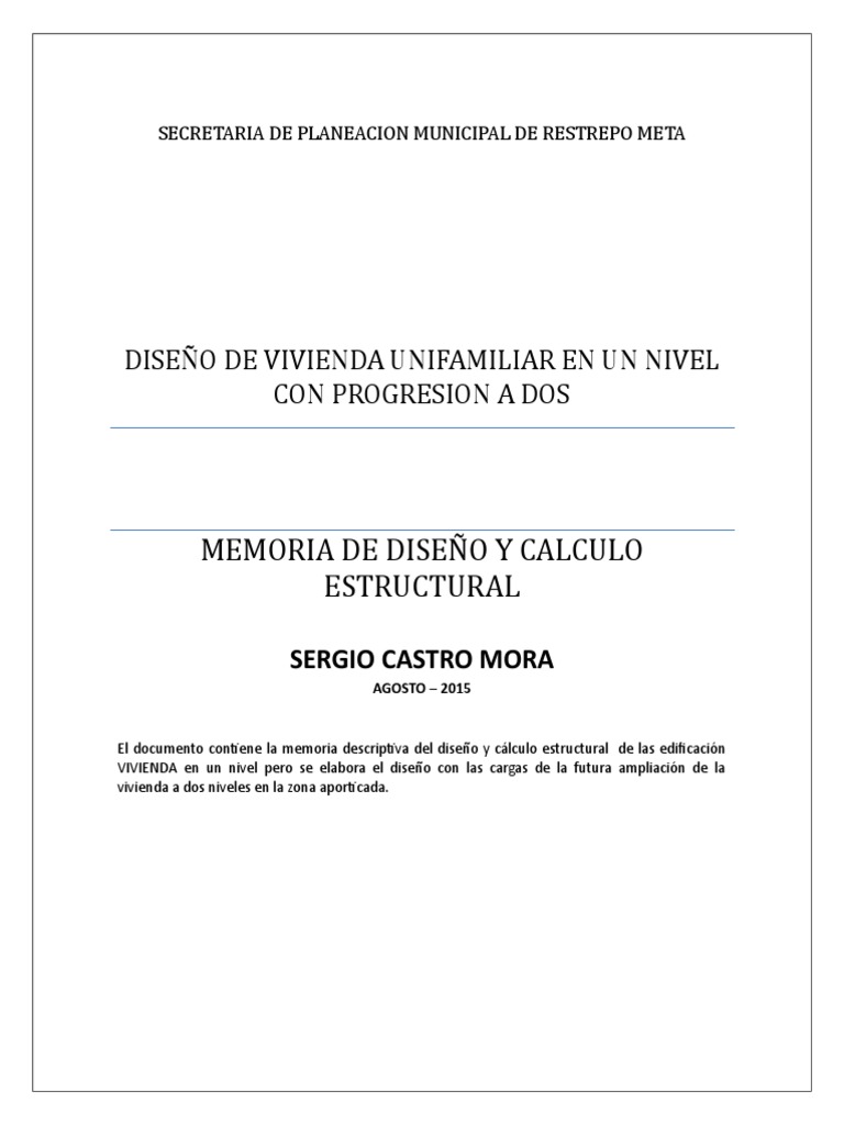 Memoria de Diseno y Calculo Estructural | Descargar gratis PDF | Fundación (Ingeniería ...