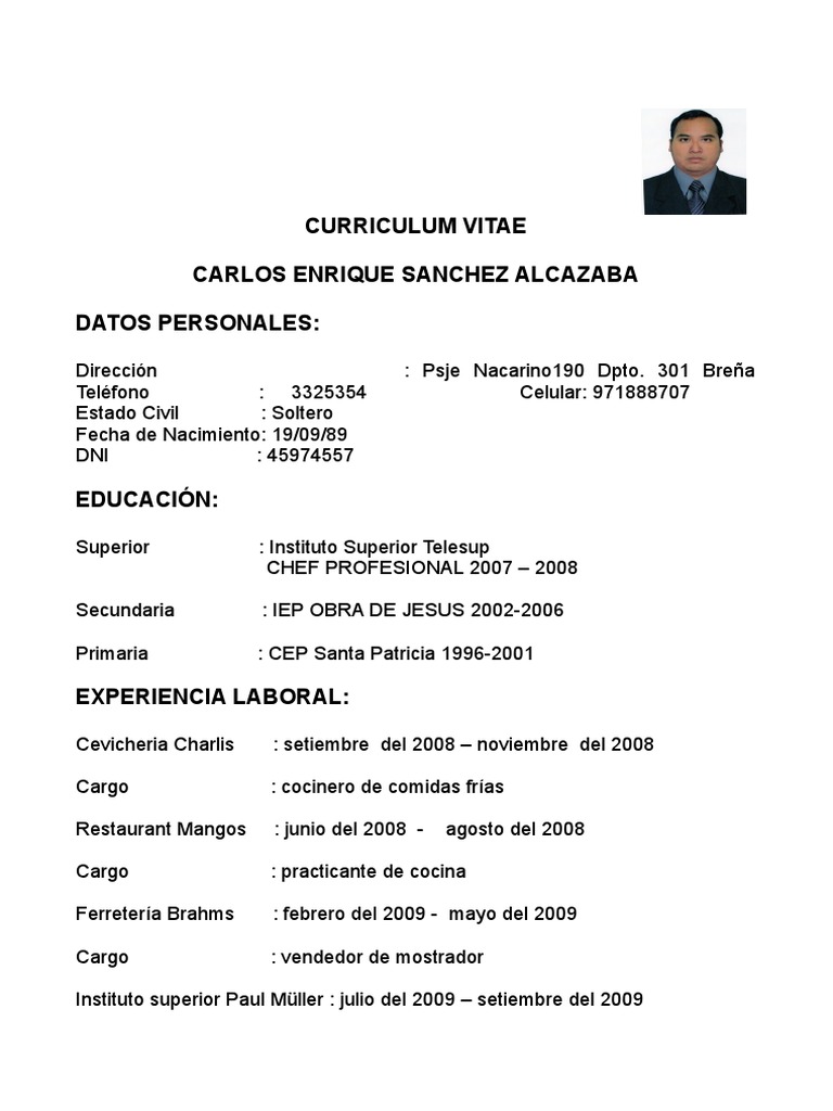 Curriculum Vitae Carlos | PDF
