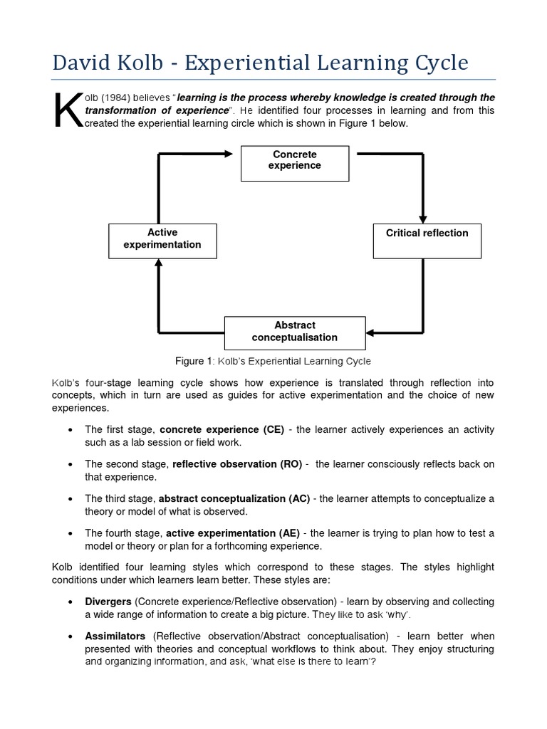 David Kolb - Experiential Learning | PDF | Learning ...
