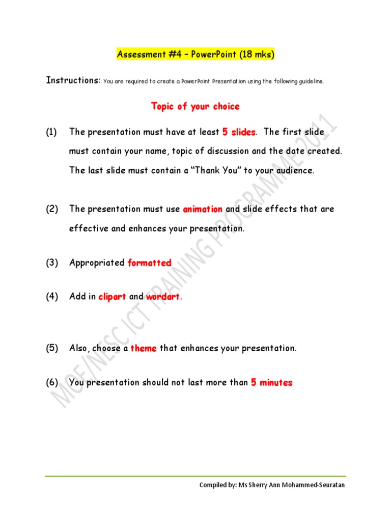 Powerpoint Assessment 4 Pdf
