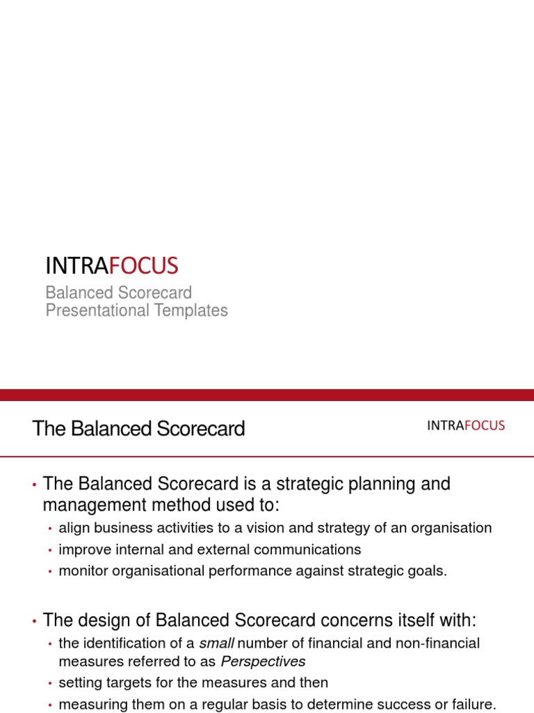 Intrafocus Balanced Scorecard Templates | Download Free PDF ...