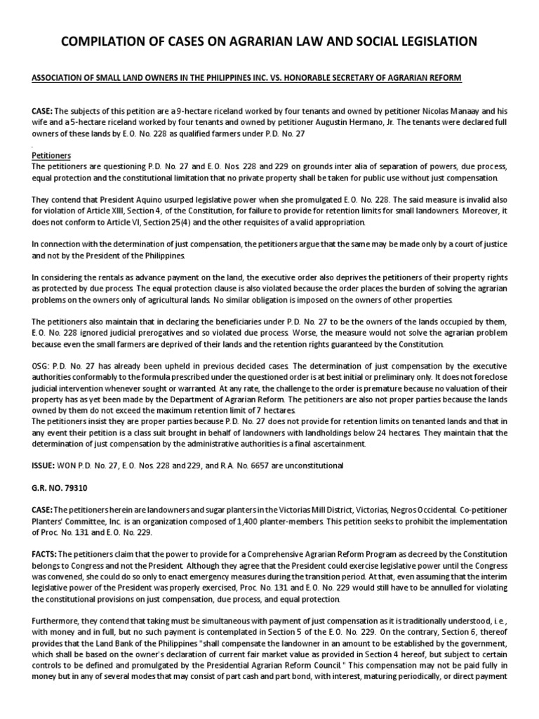 Summary of Cases | PDF | Eminent Domain | Mandamus