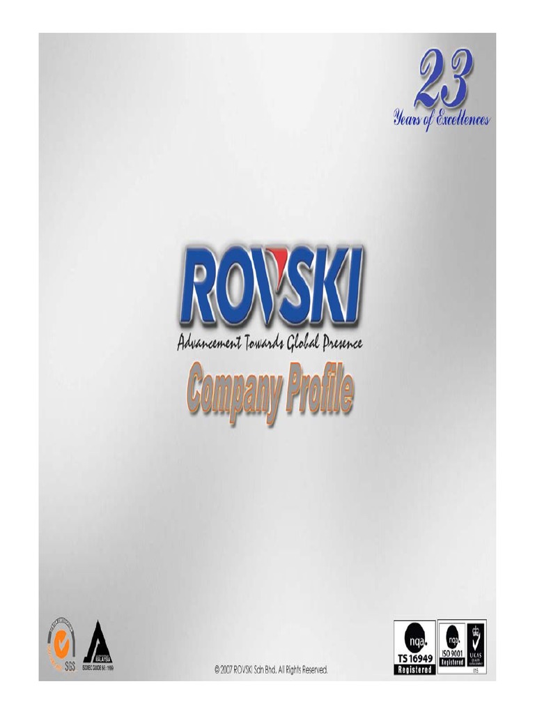 Rovski Company Profile | PDF | Iso 9000 | Adhesive