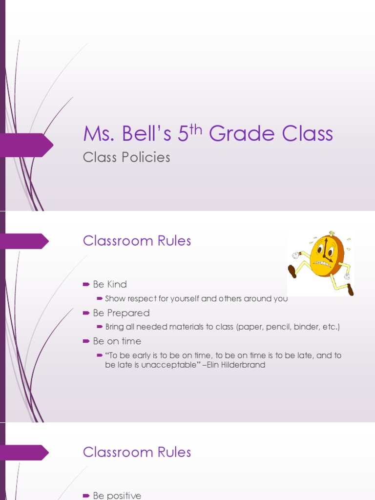 5th Grade Class Guidelines | PDF