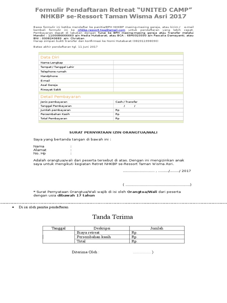 Form Registrasi Peserta | PDF