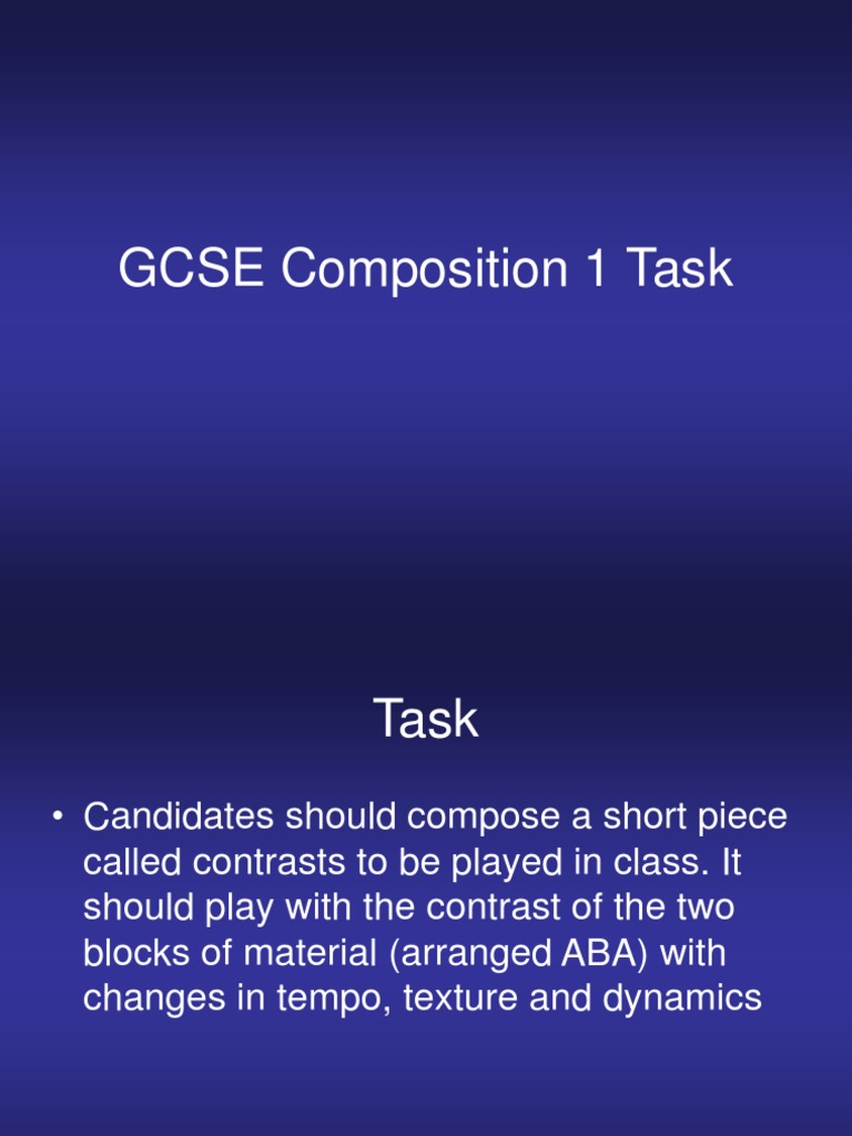 GCSE Composition 1 Task | PDF