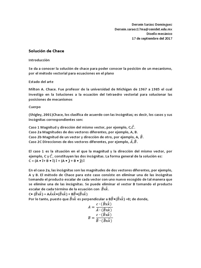 Solucion de Chace | PDF | Vector Euclidiano | Sistema coordinado