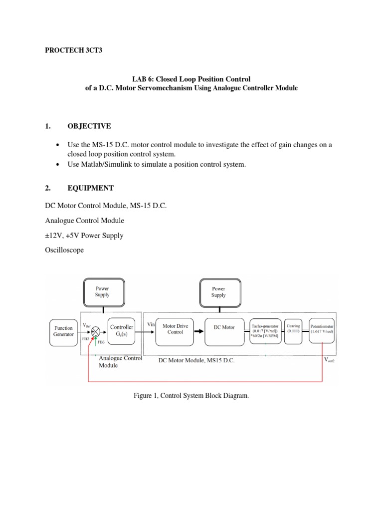 Lab #6 - Closed Loop Position Control | PDF | Electric Motor | Direct ...
