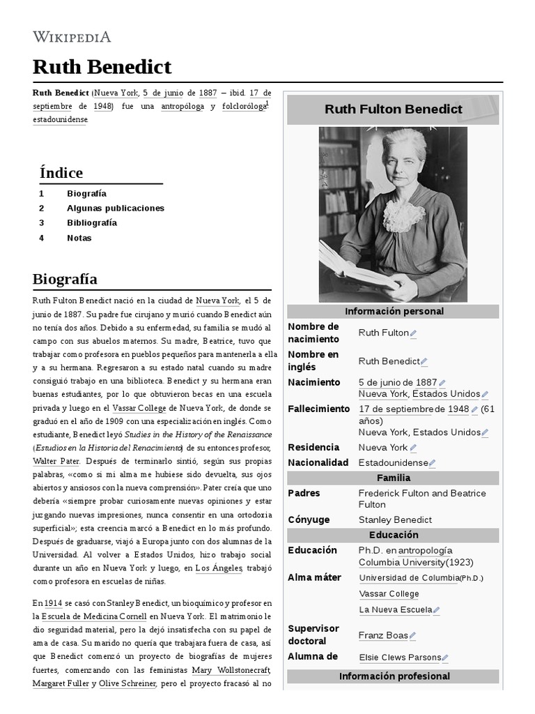 Ruth Benedict Antropologa | PDF | Academia | Science