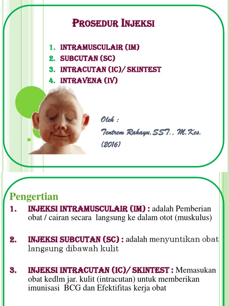 Prosedur Injeksi IM, SC, IC, Dan IV 2016 | PDF