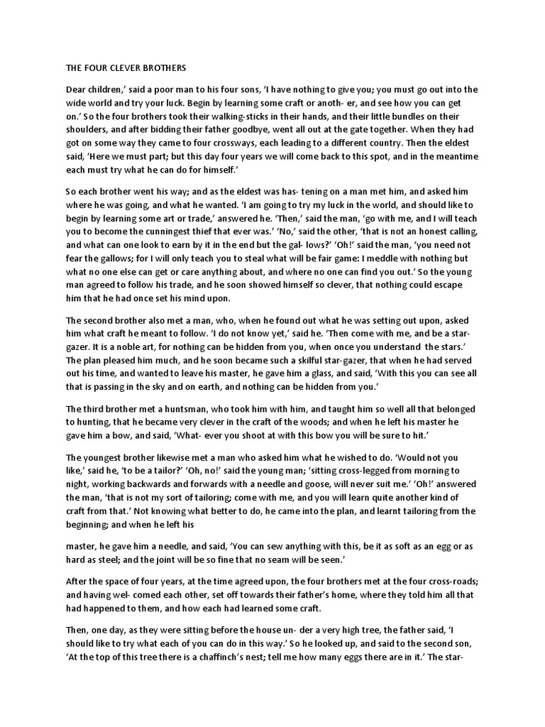 The Four Clever Brothers | PDF