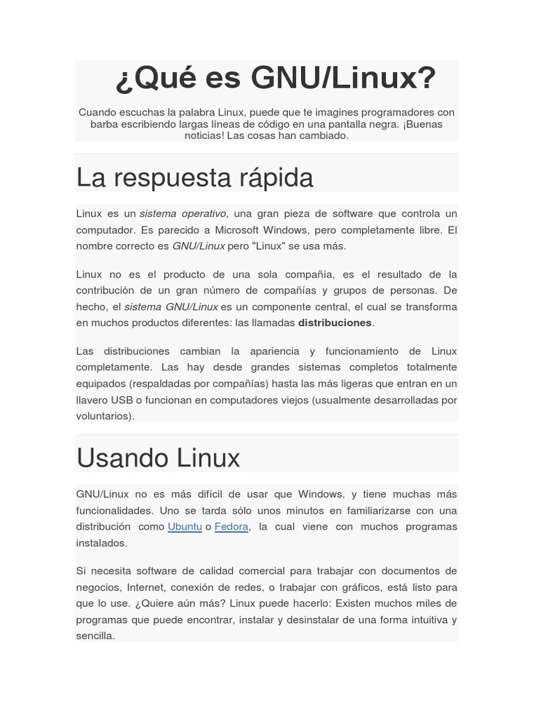 Qué Es GNU | PDF | Distribución de Linux | Software libre