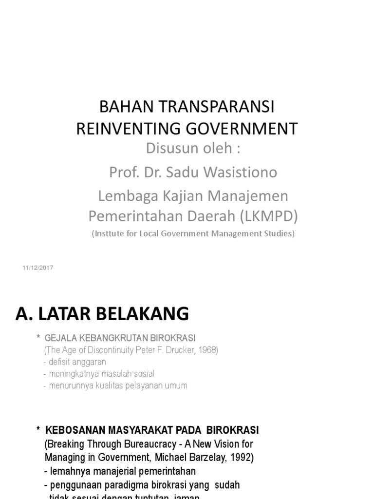 Trans Reinventing Government | PDF