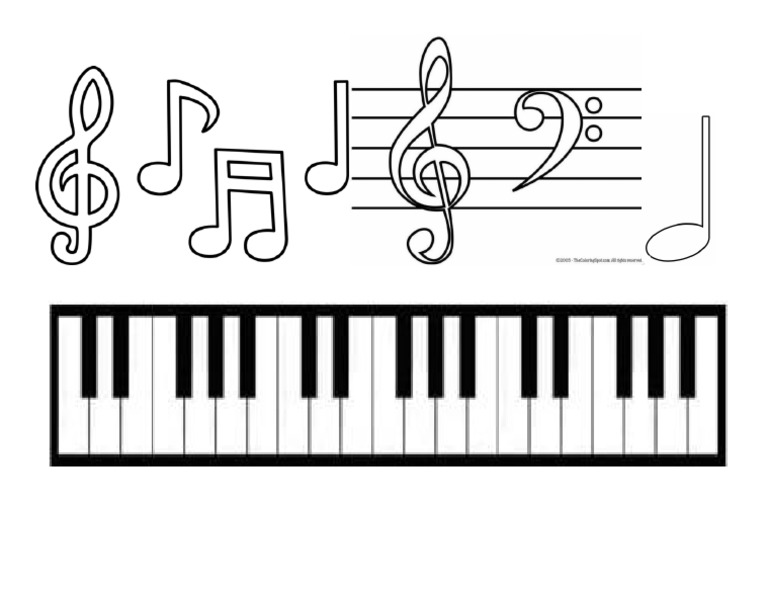 Teclado, Notas Colorear