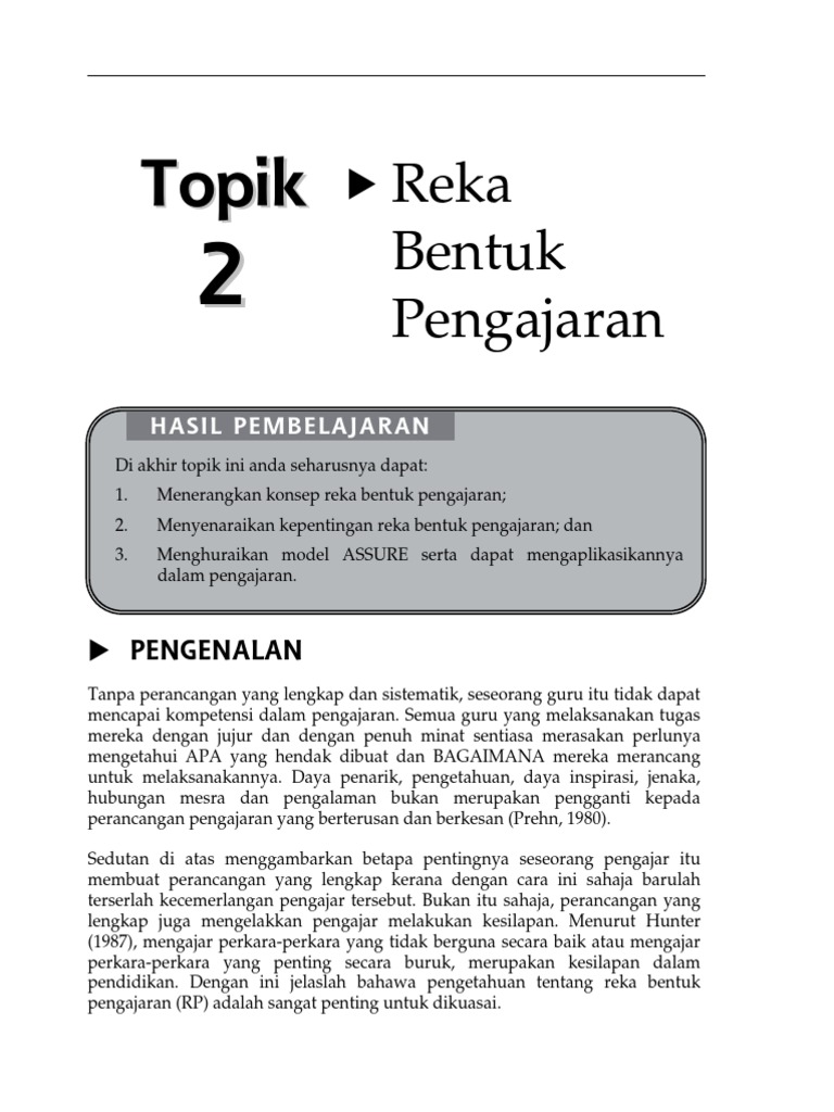 Topik2 RekaBentukPengajaran | PDF