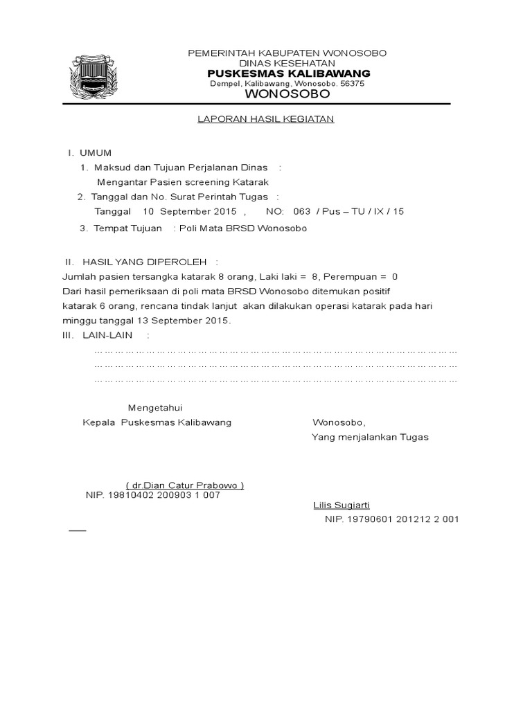 Contoh Surat Tugas | PDF