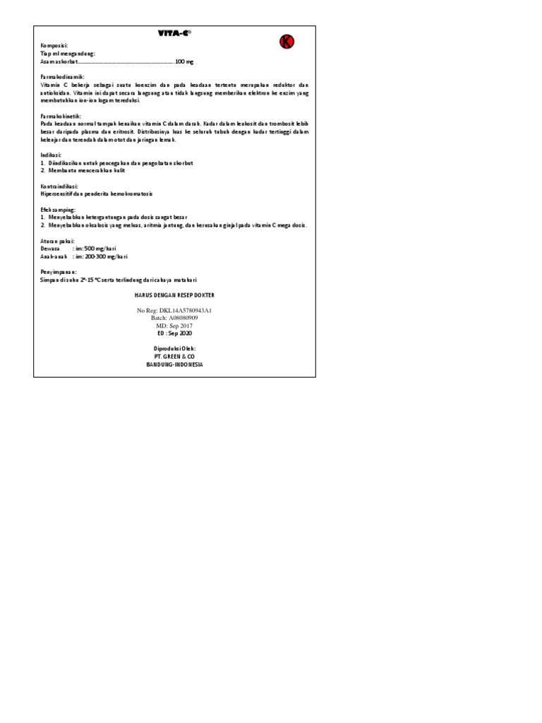 Brosur Injeksi Vita-C | PDF