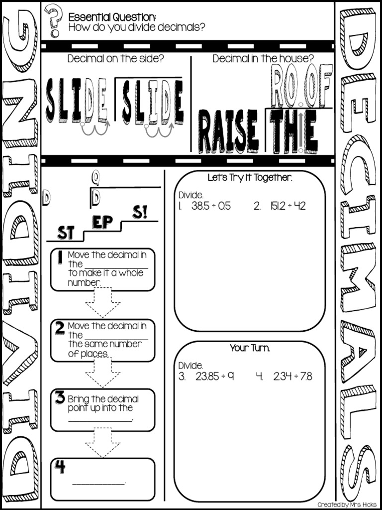 Dividing Decimals Doodle Notes | PDF