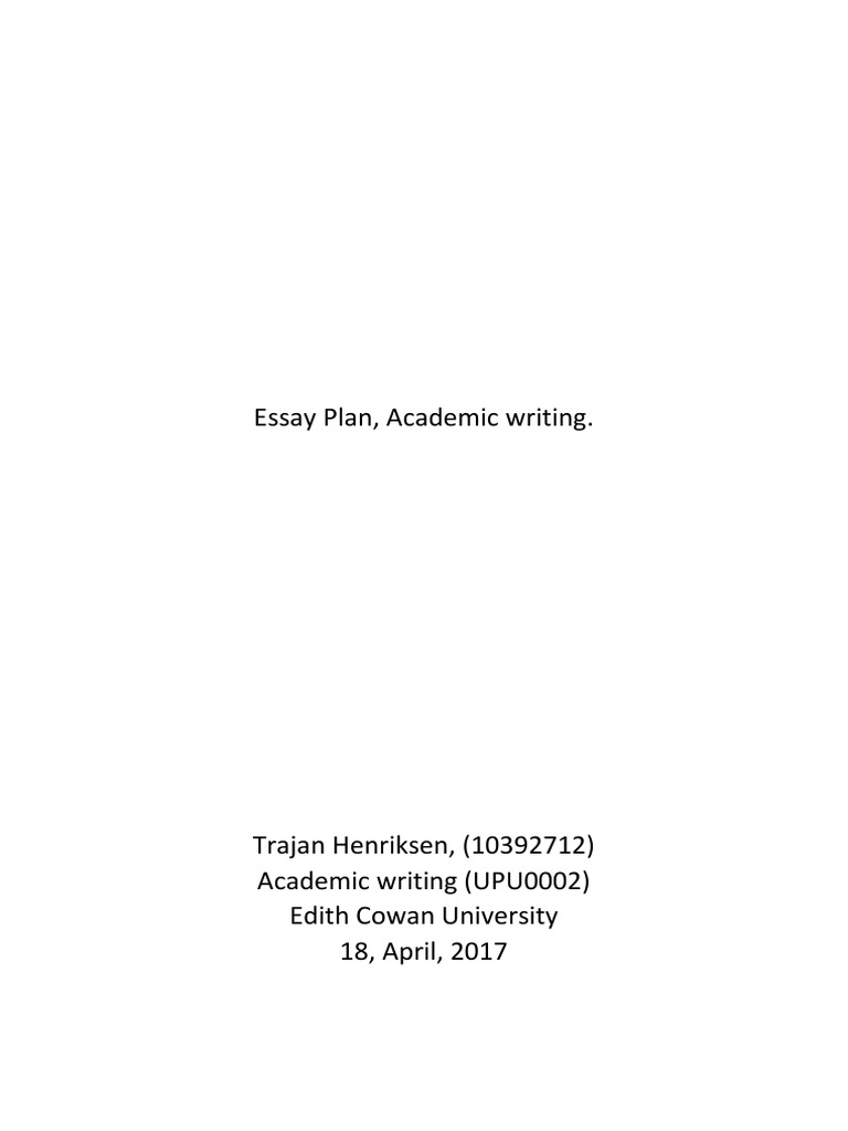 Cover Sheet Essay Plan | PDF