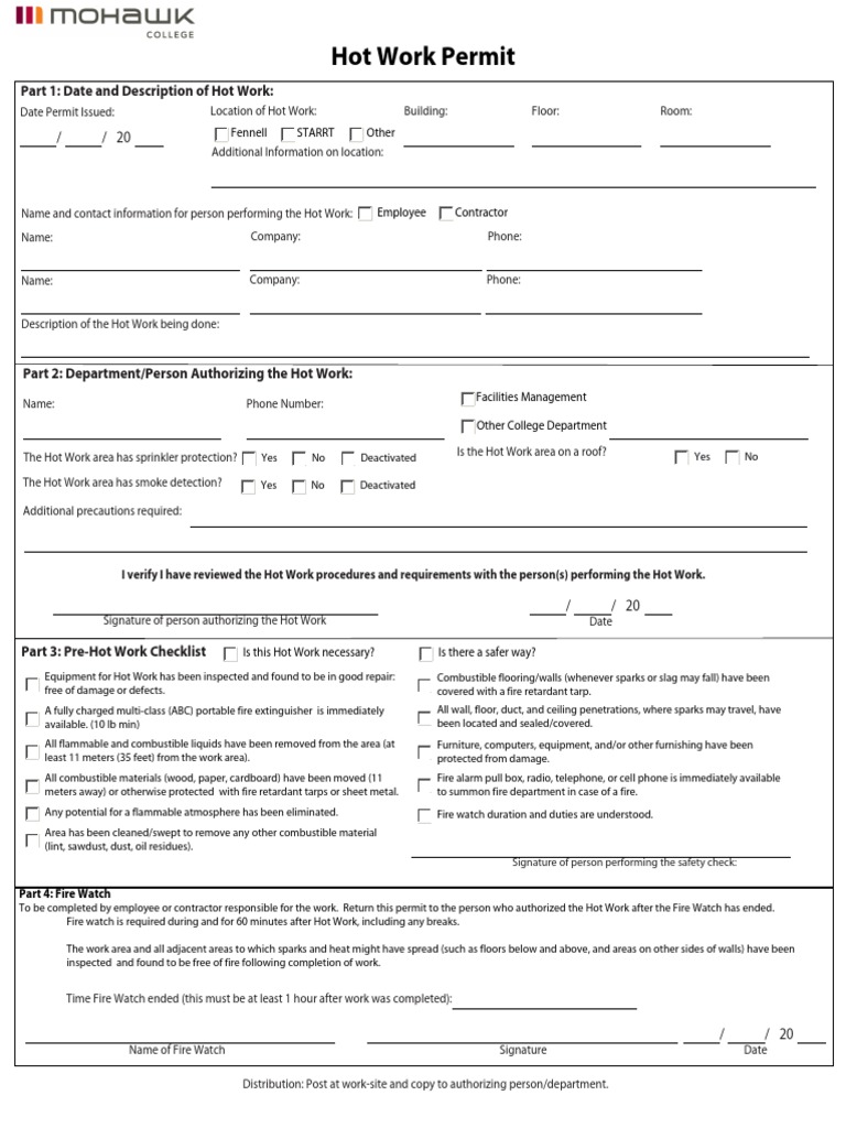 Hot Work Permit | PDF | Hazards | Fires