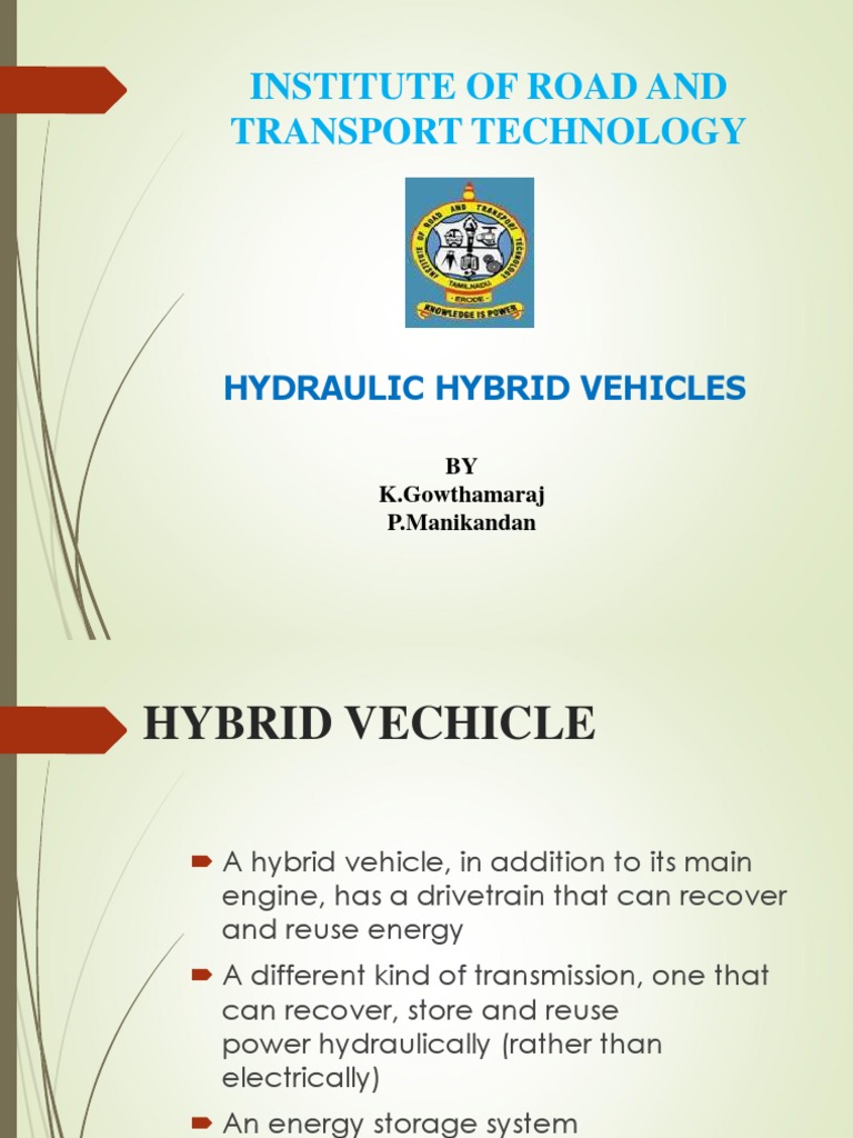 Institute of Road and Transport Technology: Hydraulic Hybrid Vehicles ...
