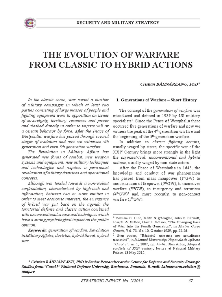 Evolution of Warfare From Classic To Hybrid Actions | PDF | Military ...