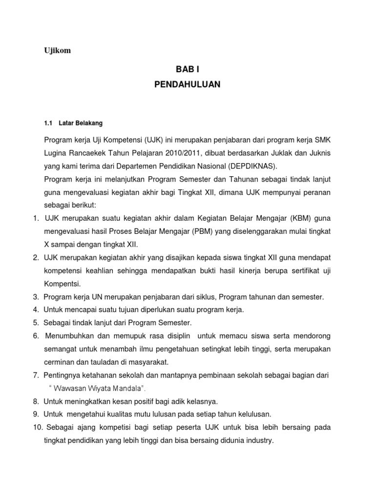 PROKER Ujikom CONTOH | PDF