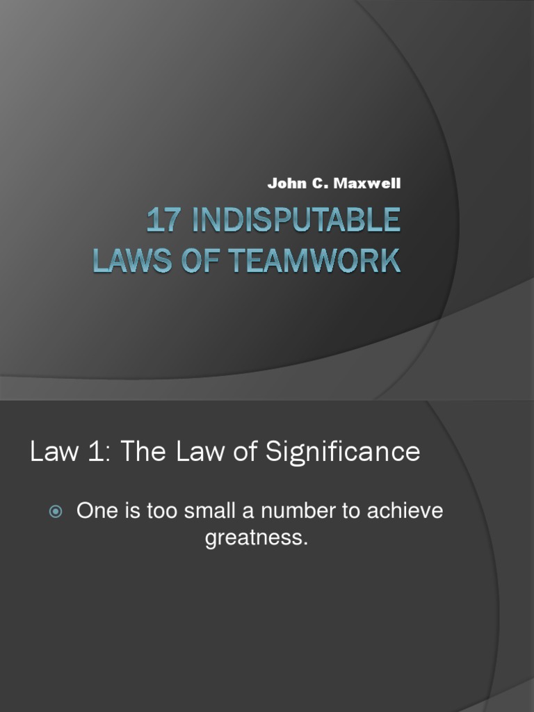 17 Indisputable Laws of Teamwork | PDF | Cognition | Psychology