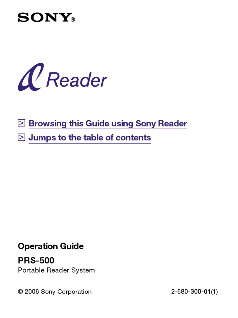 Sony PRS 500 | PDF | E Books | Secure Digital