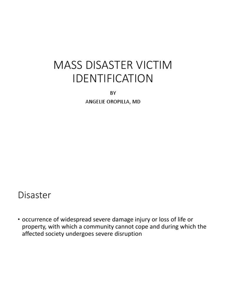 Mass Disaster | PDF | Forensic Science | Burial