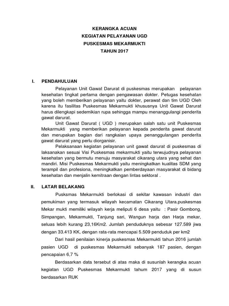 Pelayanan Ugd Puskesmas Mekarmukti 2017 Pdf