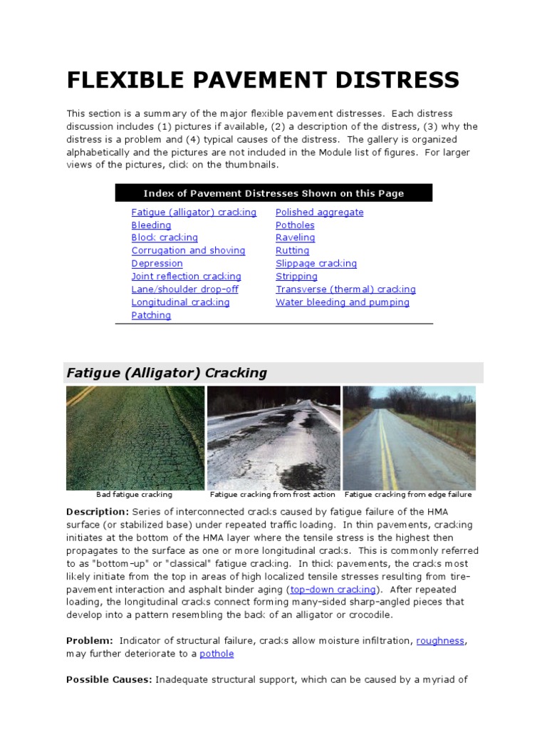 Flexible Pavement Distress | PDF | Road Surface | Road Infrastructure