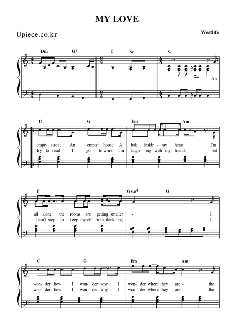 (악보) Westlife-My love | PDF