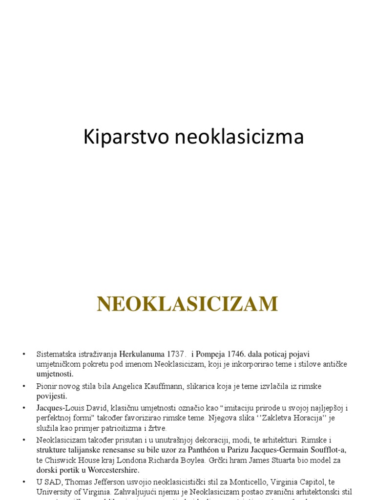 Kiparstvo Neoklasicizma | PDF