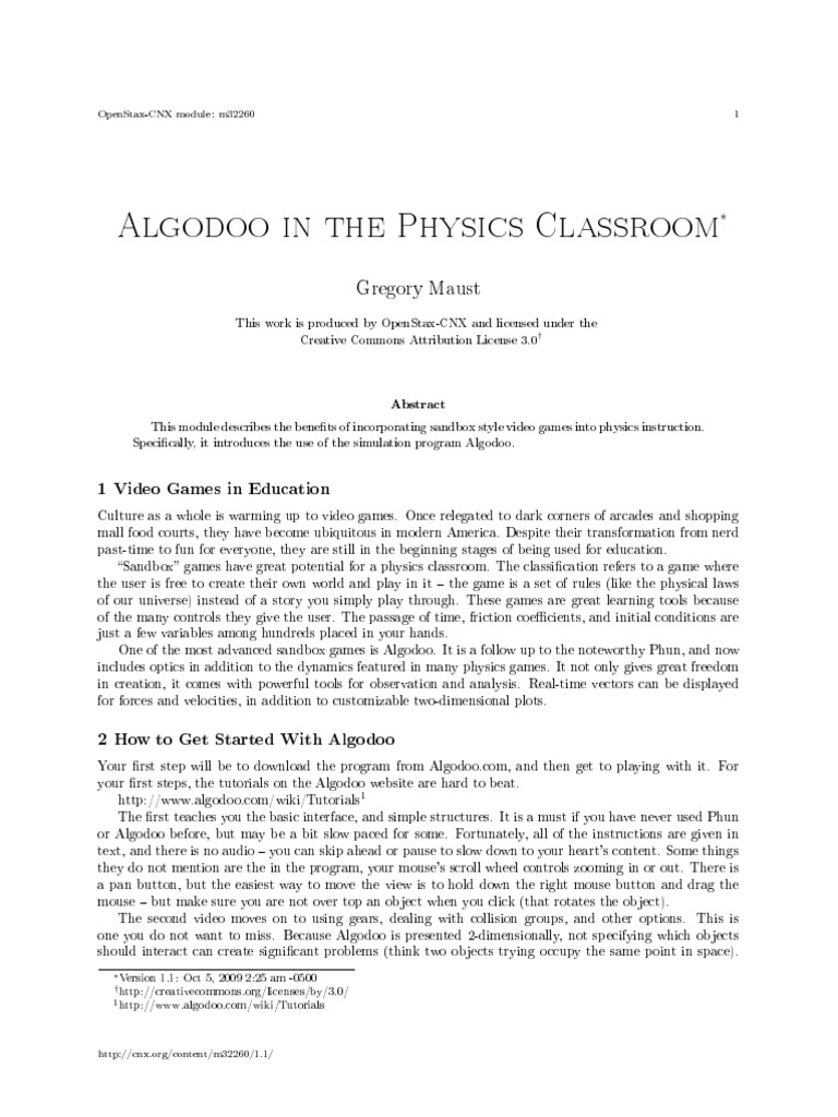 Physics Teaching with Algodoo | PDF | Computing And Information Technology | Science