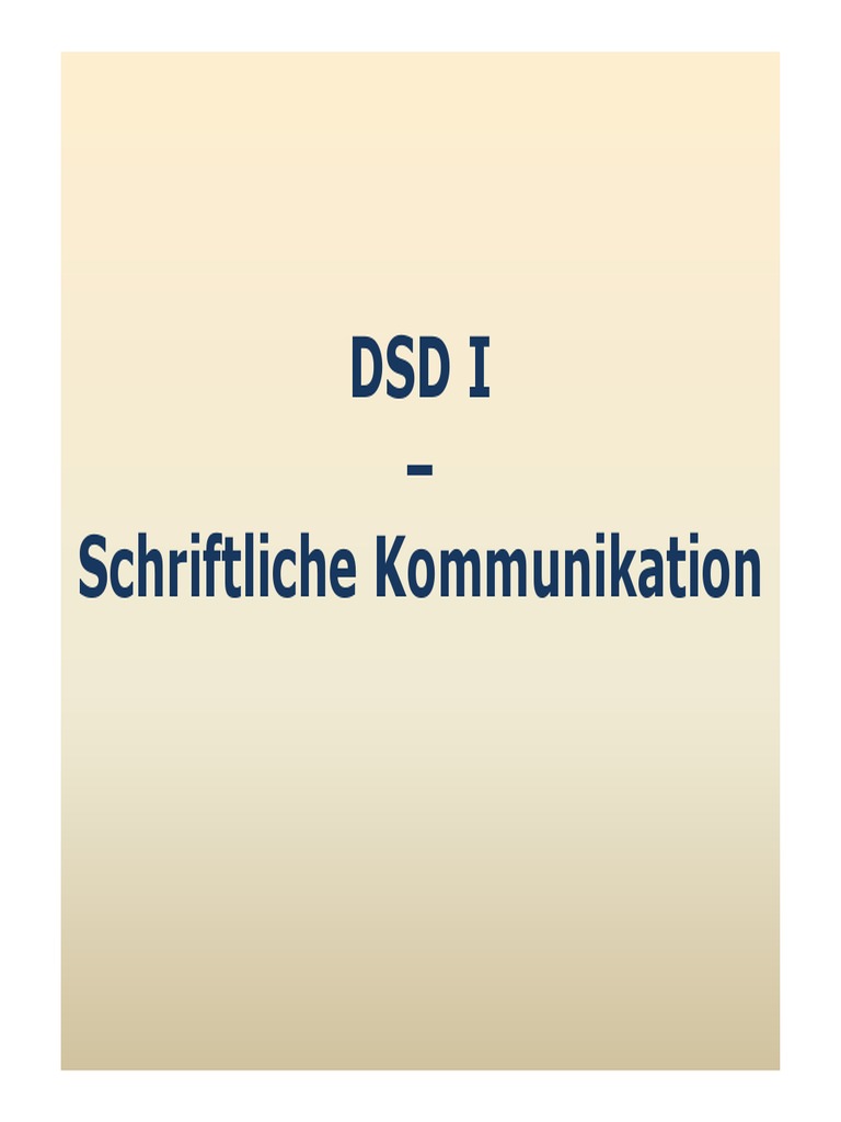 DSD I Schriftliche Kommunikation PDF | PDF