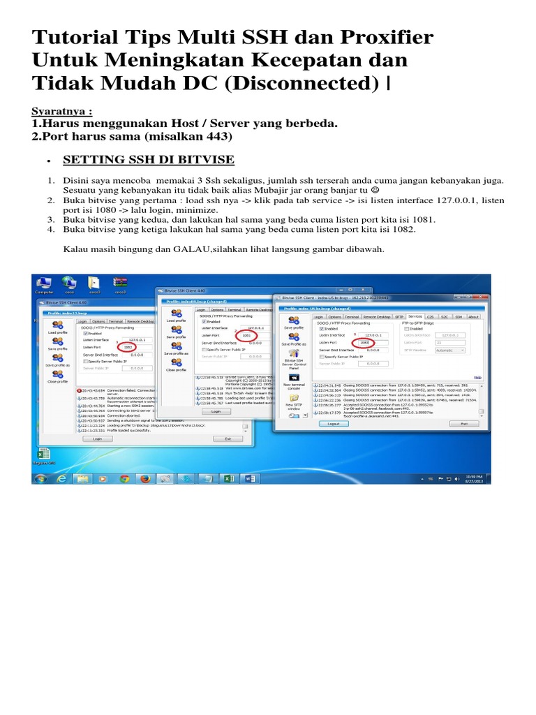 Tutorial Tips Multi SSH Dan Proxifier | PDF