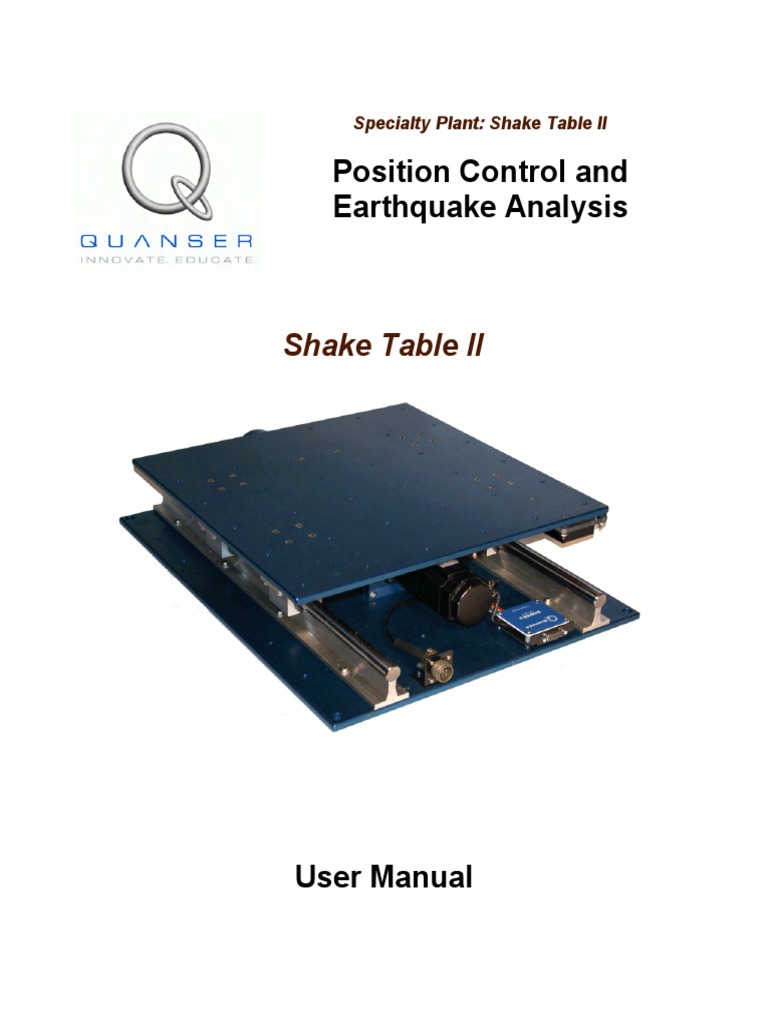 Shake Table II Manual | PDF | Accelerometer | Electrical Connector