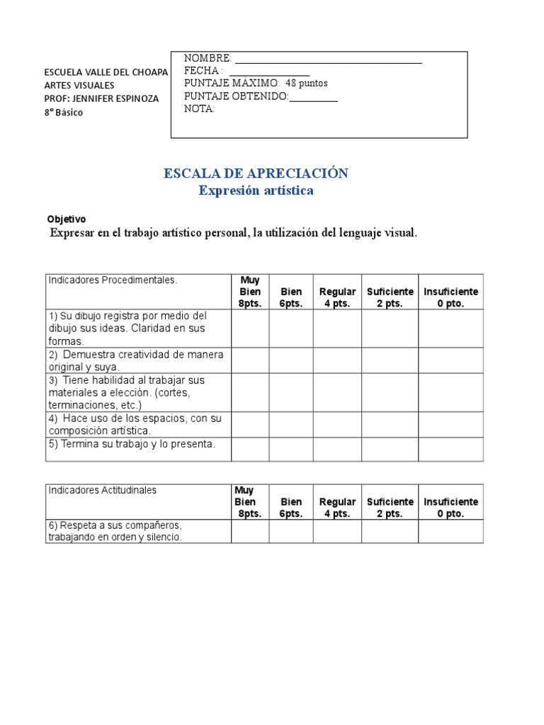 Escala Arte 8° | PDF