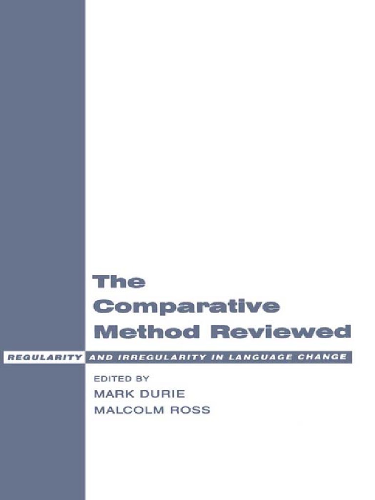 Mark Durie Malcolm Ross The Comparative Method Reviewed Regularity and ...