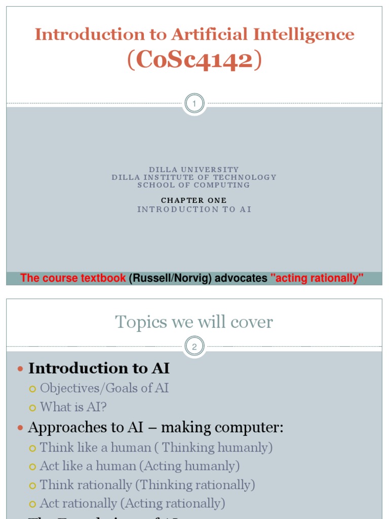 Introduction To AI-Chapter1 | Download Free PDF | Artificial Intelligence | Intelligence (AI ...